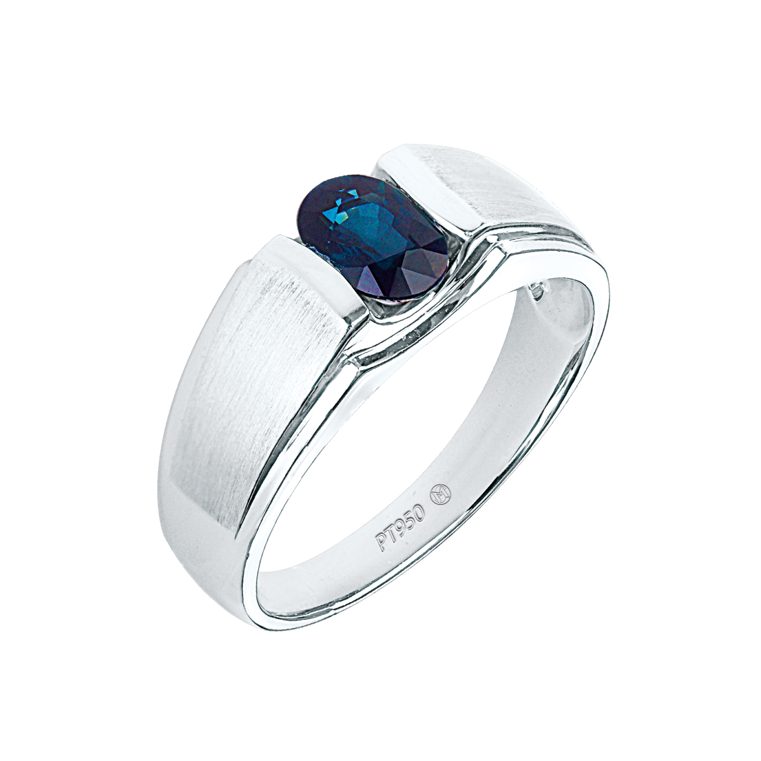 Platinum Sapphire Men’s Ring | Ming Seng Goldsmith